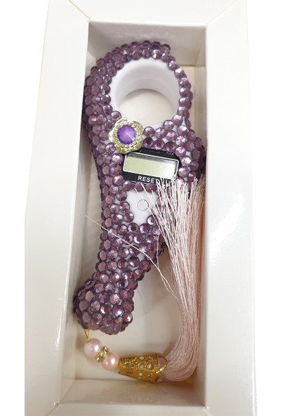 Çağrı Pembe Taşlı Yandan Çevirmeli Tasarım Zikirmatik Beyaz Çağrı Pembe Taşlı Yandan Çevirmeli Tasarım Zikirmatik Beyaz