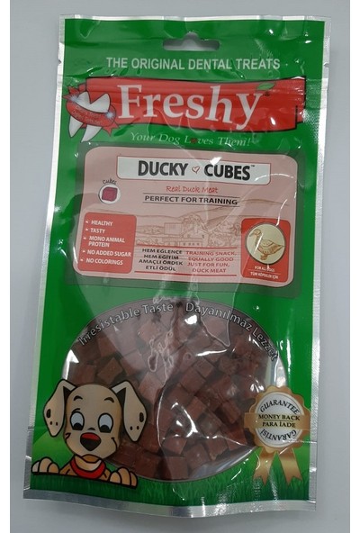 Freshy Ducky Cubes Taze Ördek Etinden Küp Ödül Maması Freshy Ducky Cubes Taze Ördek Etinden Küp Ödül Maması