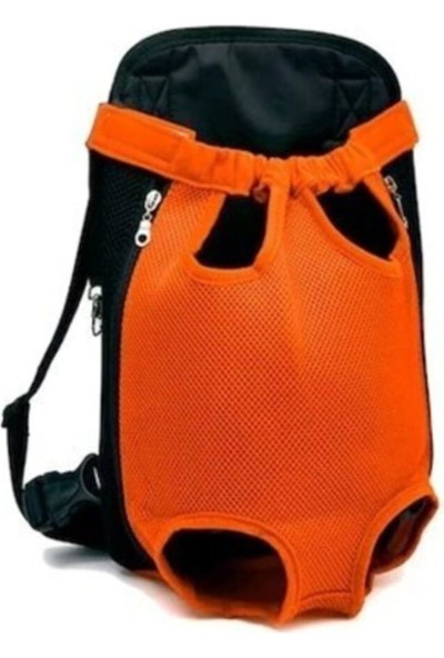 Mamanburada Ana Kucağı Kedi Köpek Taşıma Çantası Ayaklı Model Turuncu