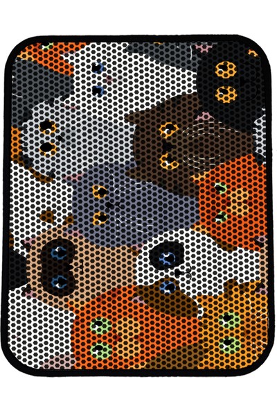 Eryatex Renkli Desenli Elekli Kedi Tuvaleti Önü Kum Paspası Kum Toprak Toparlayıcı Kedi Kumu Paspası