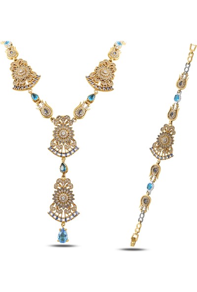 Gümüşhane Silver Zirkon Taşlı Otantik Set