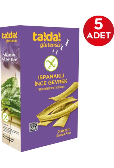 Tada Ta!da! Glutensiz Ispanaklı Gevrek 85 G - 5 Adet
