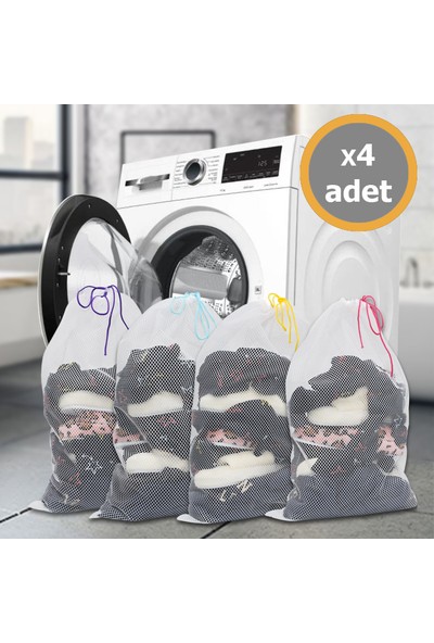 Mor Bebe 4 Adet Lüx Çamaşır Yıkama Filesi Renkli Ipli 40X60 Cm(Büyük Boy) Mor Bebe 4 Adet Lüx Çamaşır Yıkama Filesi Renkli Ipli 40X60 Cm(Büyük Boy)