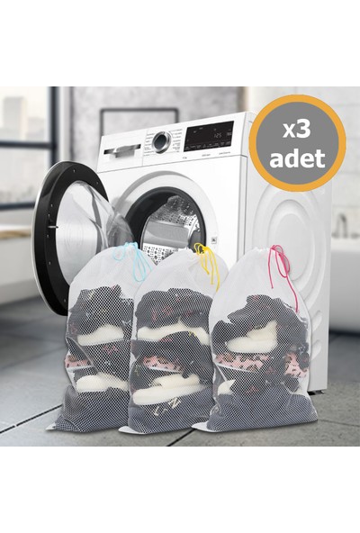 Mor Bebe 3 Adet Lüx Çamaşır Yıkama Filesi Renkli Ipli 40X60 cm (Büyük Boy) Mor Bebe 3 Adet Lüx Çamaşır Yıkama Filesi Renkli Ipli 40X60 cm (Büyük Boy)