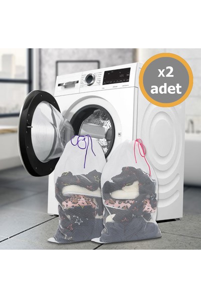 Mor Bebe 2 Adet Çamaşır Yıkama Filesi Renkli Ipli 40X60 cm Mor Bebe 2 Adet Çamaşır Yıkama Filesi Renkli Ipli 40X60 cm