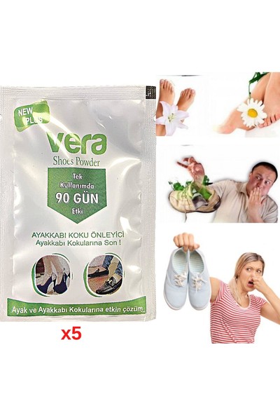 Vera Ayak Kokusu Giderici Ayakkabı Içi Koku Önleyici 5 Paket X10 gr Vera Ayak Kokusu Giderici Ayakkabı Içi Koku Önleyici 5 Paket X10 gr