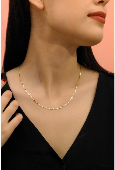 MYOROGOLD 14 Ayar Altın Aynalı Italyan Ezme Zincir Kolye MYOROGOLD 14 Ayar Altın Aynalı Italyan Ezme Zincir Kolye