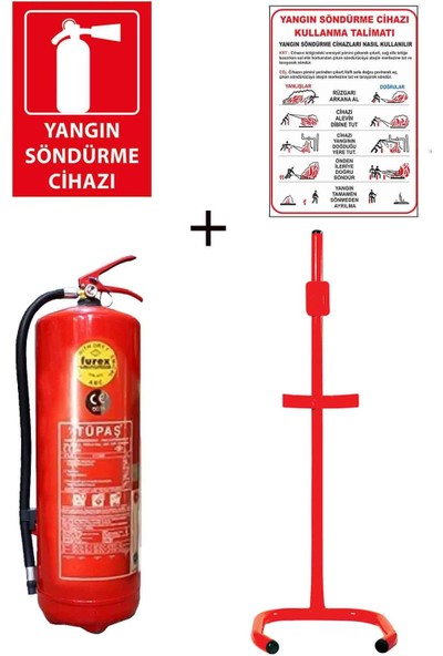 Valentino 6kg Tüpaş Yangın Tüpü,yangın Tüpü Kullanım Talimatı, Yangın Tüpü Levhası, ve C Tipi Sehpa 4lü Set Valentino 6kg Tüpaş Yangın Tüpü,yangın Tüpü Kullanım Talimatı, Yangın Tüpü Levhası, ve C Tipi Sehpa 4lü Set