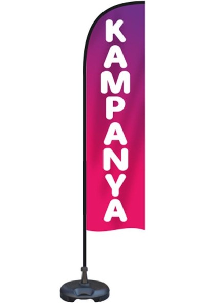 Burada Reklam ve Medikal Kam Temalı Olta Yelken Bayrak 75X300 cm A+ Kumaş