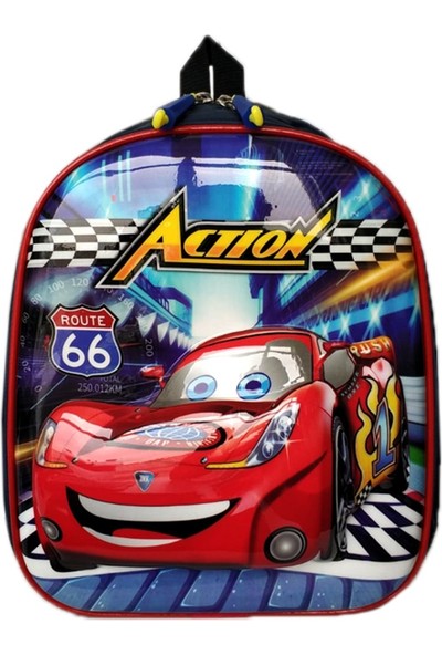 Güngörür 5d Kabartmalı Anaokulu Sırt Çantası Action Car Arabalar