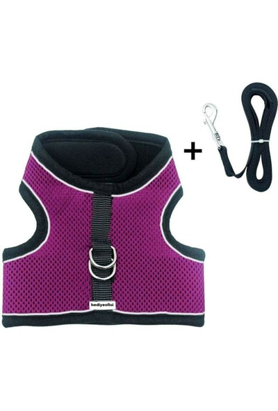 Hediye Ofisi Yeni Nesil Nefes Alabilen Kedi Göğüs Tasması Seti Mor- Medium-Orta Beden Hediye Ofisi Yeni Nesil Nefes Alabilen Kedi Göğüs Tasması Seti Mor- Medium-Orta Beden