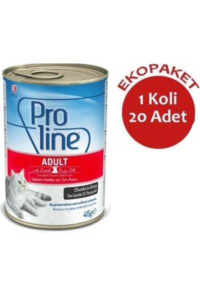 Pro Line Kuzu Etli Yetişkin Kedi Konserve Maması 415 gr x 20 Adet Pro Line Kuzu Etli Yetişkin Kedi Konserve Maması 415 gr x 20 Adet