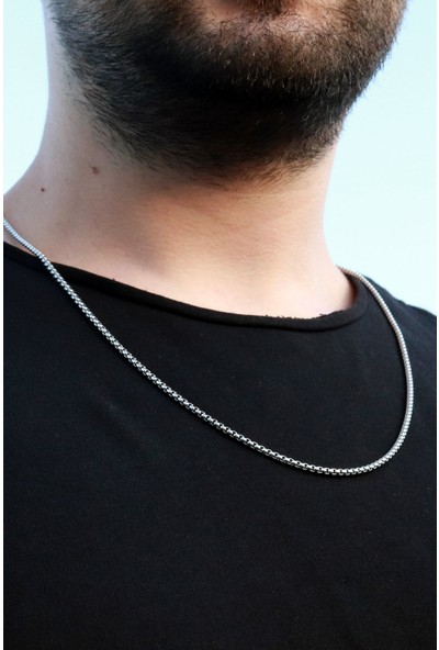 Bluem Erkek Gri Örme Model Çelik Zincir Kolye Bluem Erkek Gri Örme Model Çelik Zincir Kolye
