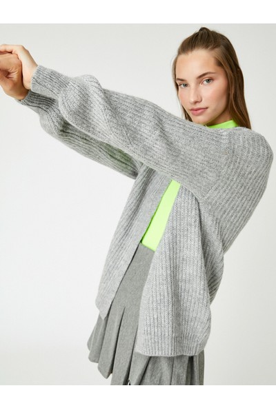 Koton Örme Yelek Uzun Kollu Kısa