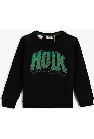 Koton Erkek Çocuk Hulk Marvel Baskılı Lisanslı Sweatshirt Bisiklet Yaka