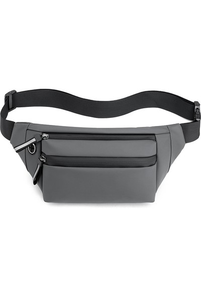 Qualife Göğüs Çantası, Bir Omuz Göğüs Çantası, Çapraz Küçük Sırt Çantası, Fitness Sporları Bel Çantası, Su Geçirmez-Gri (Yurt Dışından)