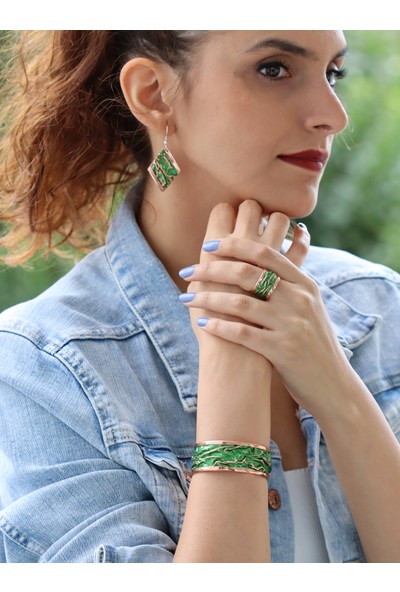 Primero Collection Mineli Yeşil Bakır Set