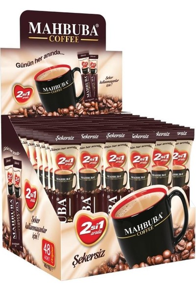 Mahbuba 2si1 Arada Şekersiz Kahve 48x10gr Mahbuba 2si1 Arada Şekersiz Kahve 48x10gr