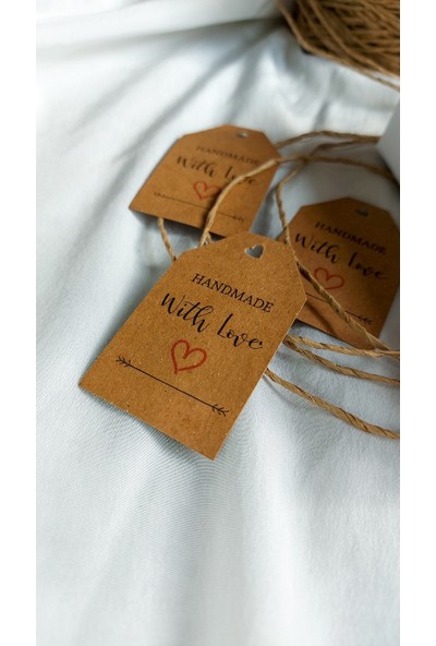Çikoleyt Design Kraft Handmade With Love Kart - Delikli (4*6,5cm) 50 Adet Çikoleyt Design Kraft Handmade With Love Kart - Delikli (4*6,5cm) 50 Adet