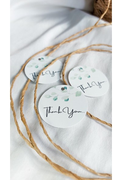 Çikoleyt Design Thank You Etiket - Delikli (4x4cm) 50 Adet