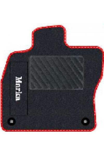 Tegin Volkswagen New Beetle 1998-2011 Siyah Halı Kırmızı Kenar Çapraz Çizgi Topuk 2250 gr Paspas