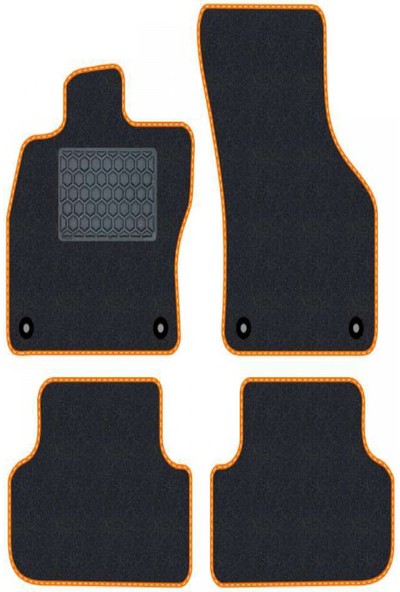 Tegin Volkswagen Golf 7 Siyah Halı Turuncu Kenar Petek Topuk 2250 gr Paspas Tegin Volkswagen Golf 7 Siyah Halı Turuncu Kenar Petek Topuk 2250 gr Paspas