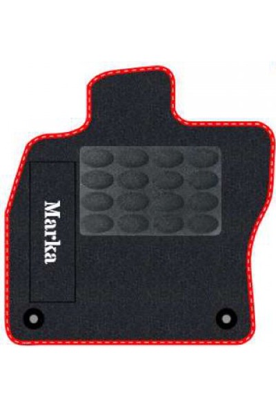 Tegin Peugeot 205 1983-1998 Siyah Halı Kırmızı Kenar Petek Topuk 2250 gr Paspas