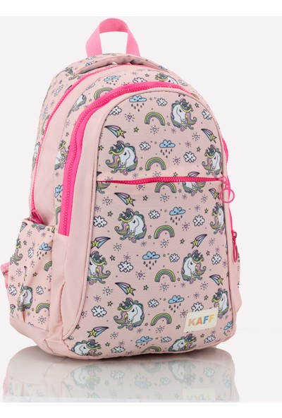 Kaff Unicorn Desenli Çocuk İlkokul Sırt Çantası Pembe