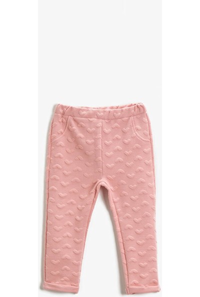 Koton Kız Bebek Beli Lastikli Eşofman Altı Kabartma Desenli Koton Kız Bebek Beli Lastikli Eşofman Altı Kabartma Desenli