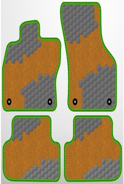 Tegin Mercedes S W221 2006-2013 - Long Uyumlu Turuncu Halı Gri Desen Yeşil Kenar Plus Paspas Tegin Mercedes S W221 2006-2013 - Long Uyumlu Turuncu Halı Gri Desen Yeşil Kenar Plus Paspas