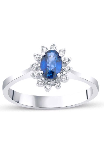 Zer 0,50 Ct. Safir & 0,05 Ct. Pırlantalı Yüzük