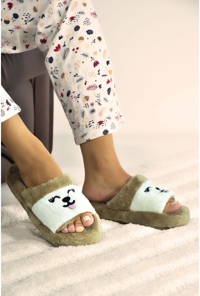 Odesa Ayakkabı Kadın Kışlık Sessiz Taban Polar Ev Terliği