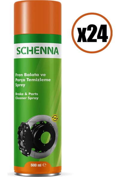 Schenna 24'lü Fren Balata ve Genel Temizleyici Spreyi 500 ml Schenna 24'lü Fren Balata ve Genel Temizleyici Spreyi 500 ml