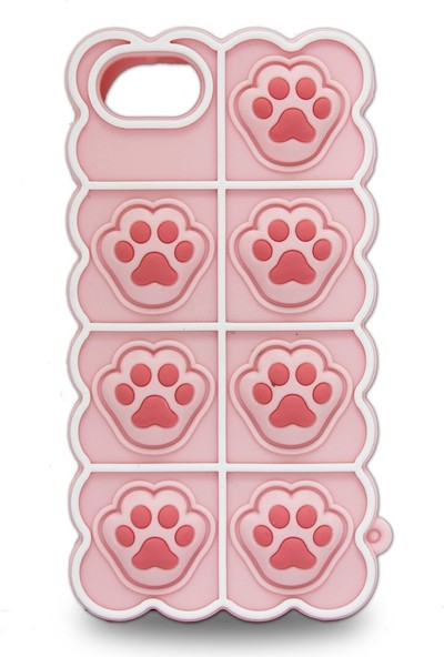 Cepaxesuar Apple iPhone Se 2020 Kılıf Pati Desenli Pop It Silikon Kapak