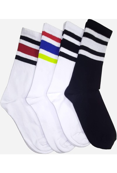 Socksbox Uzun Konç Çizgi Desenli Erkek Tenis Çorabı | 4'lü Tenis Çorabı Socksbox Uzun Konç Çizgi Desenli Erkek Tenis Çorabı | 4'lü Tenis Çorabı