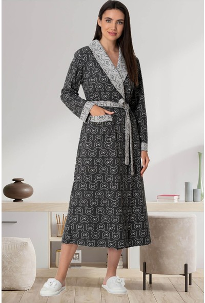 Mecit Pijama Mecit 5530 Füme Kadın Sabahlık Mecit Pijama Mecit 5530 Füme Kadın Sabahlık