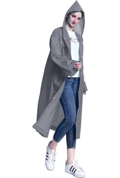 Hediyecenter Su Geçirmez Eva Kumaş Şık Kıyafetüstü Unisex Yağmurluk Gri Hediyecenter Su Geçirmez Eva Kumaş Şık Kıyafetüstü Unisex Yağmurluk Gri