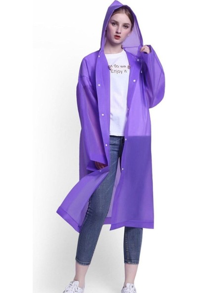 Hediyecenter Su Geçirmez Eva Kumaş Şık Kıyafetüstü Unisex Yağmurluk Mor Hediyecenter Su Geçirmez Eva Kumaş Şık Kıyafetüstü Unisex Yağmurluk Mor