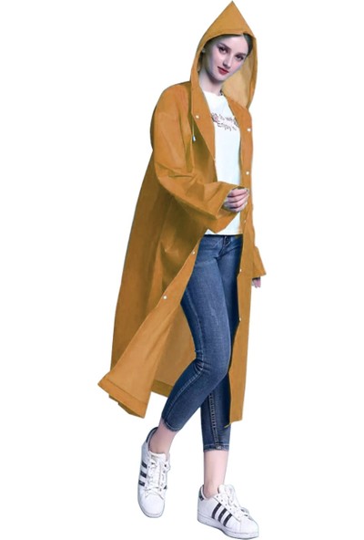 Hediyecenter Su Geçirmez Eva Kumaş Şık Kıyafetüstü Unisex Yağmurluk Turuncu Hediyecenter Su Geçirmez Eva Kumaş Şık Kıyafetüstü Unisex Yağmurluk Turuncu
