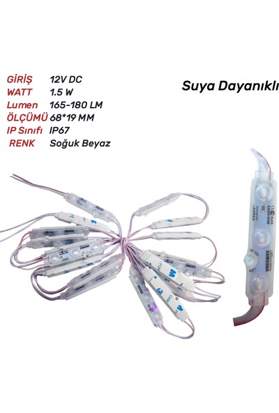 Samsung 3'lü Modül LED 20 Adet Soğuk Beyaz Rengi Samsung 3'lü Modül LED 20 Adet Soğuk Beyaz Rengi
