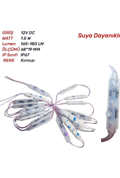 Samsung 3'lü Modül LED 20 Adet Kırmızı Rengi Samsung 3'lü Modül LED 20 Adet Kırmızı Rengi