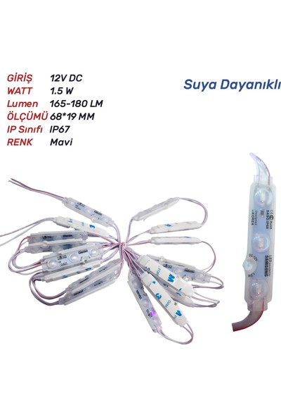 Samsung 3'lü Modül LED 20 Adet Mavi Rengi Samsung 3'lü Modül LED 20 Adet Mavi Rengi
