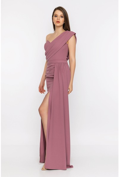 Invidia Tek Omuz Yırtmaçlı Abiye INV8503 Invidia Tek Omuz Yırtmaçlı Abiye INV8503