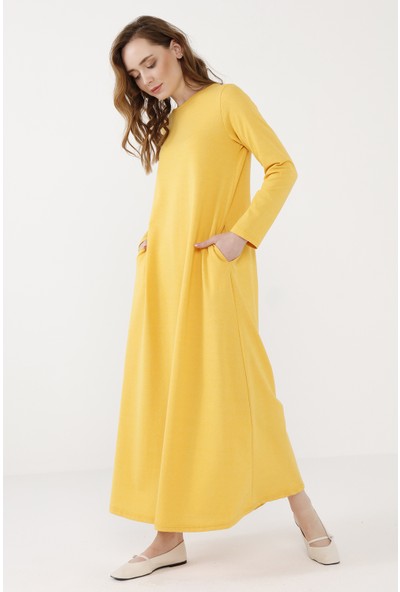 Yoncaekspres Büyük Beden Cepli Spor Tesettür Elbise 3279B Sarı Yoncaekspres Büyük Beden Cepli Spor Tesettür Elbise 3279B Sarı