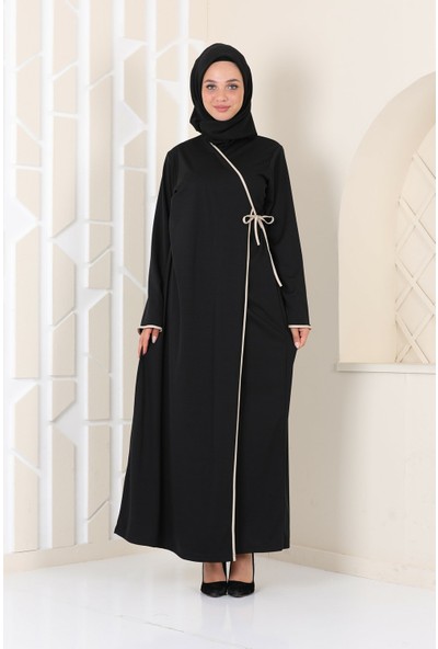 Miss Ledonna Yandan Bağlamalı Namaz Elbisesi Siyah 3000BML Miss Ledonna Yandan Bağlamalı Namaz Elbisesi Siyah 3000BML