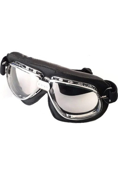 Anka Shop G854B Motosiklet Bisiklet Gözlüğü Krom Chopper Model Gözlük Süngerli Bant Lastikli Beyaz Cam Anka Shop G854B Motosiklet Bisiklet Gözlüğü Krom Chopper Model Gözlük Süngerli Bant Lastikli Beyaz Cam