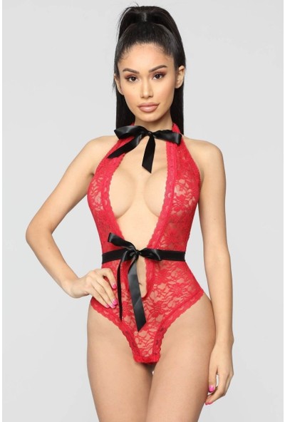 Aria's Closet Boyun ve Bel Kısmı Fiyonklu Babydoll 3209