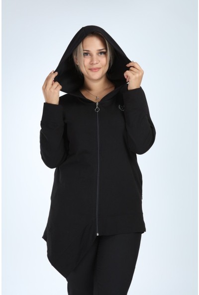 Piano Luce Pianoluce Kadın Büyük Beden Önü Fermuarlı Kapsonlu Cep Fermuarlı Ceket Siyah P5106 Piano Luce Pianoluce Kadın Büyük Beden Önü Fermuarlı Kapsonlu Cep Fermuarlı Ceket Siyah P5106