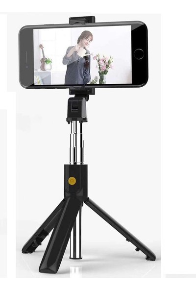My Black K07 Selfi Tripod Kumandalı Bluetooth Selfie Çubugu Stand My Black K07 Selfi Tripod Kumandalı Bluetooth Selfie Çubugu Stand