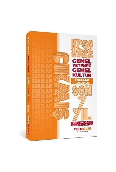 Yediiklim Yayınları KPSS 2022 Genel Yetenek - Genel Kültür Tamamı Çözümlü Son 7 Yıl Çıkmış Sorular (2015-2021) Yediiklim Yayınları KPSS 2022 Genel Yetenek - Genel Kültür Tamamı Çözümlü Son 7 Yıl Çıkmış Sorular (2015-2021)